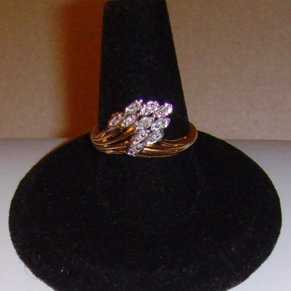 Jewelry | 1 Karat Gold And Diamond Feather Ring | Poshmark